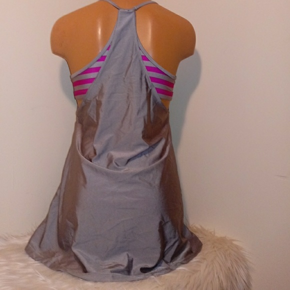 Swim | Grey Flowing Swim Dress Layered 1pc Tankini Top | Poshmark